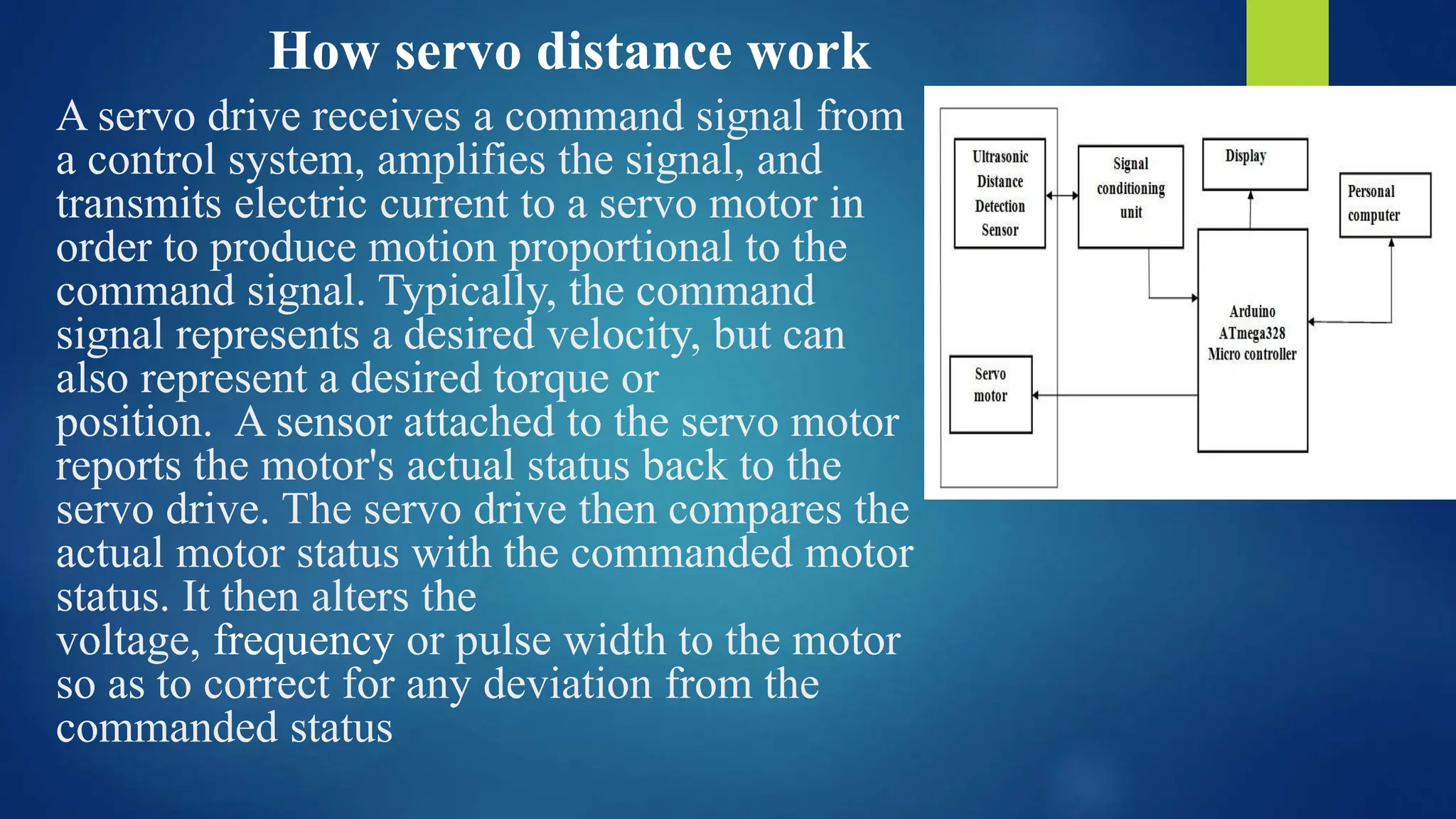 servo distance indicator used to detect the distance | PPTX