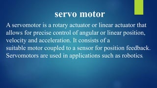 servo distance indicator used to detect the distance | PPTX