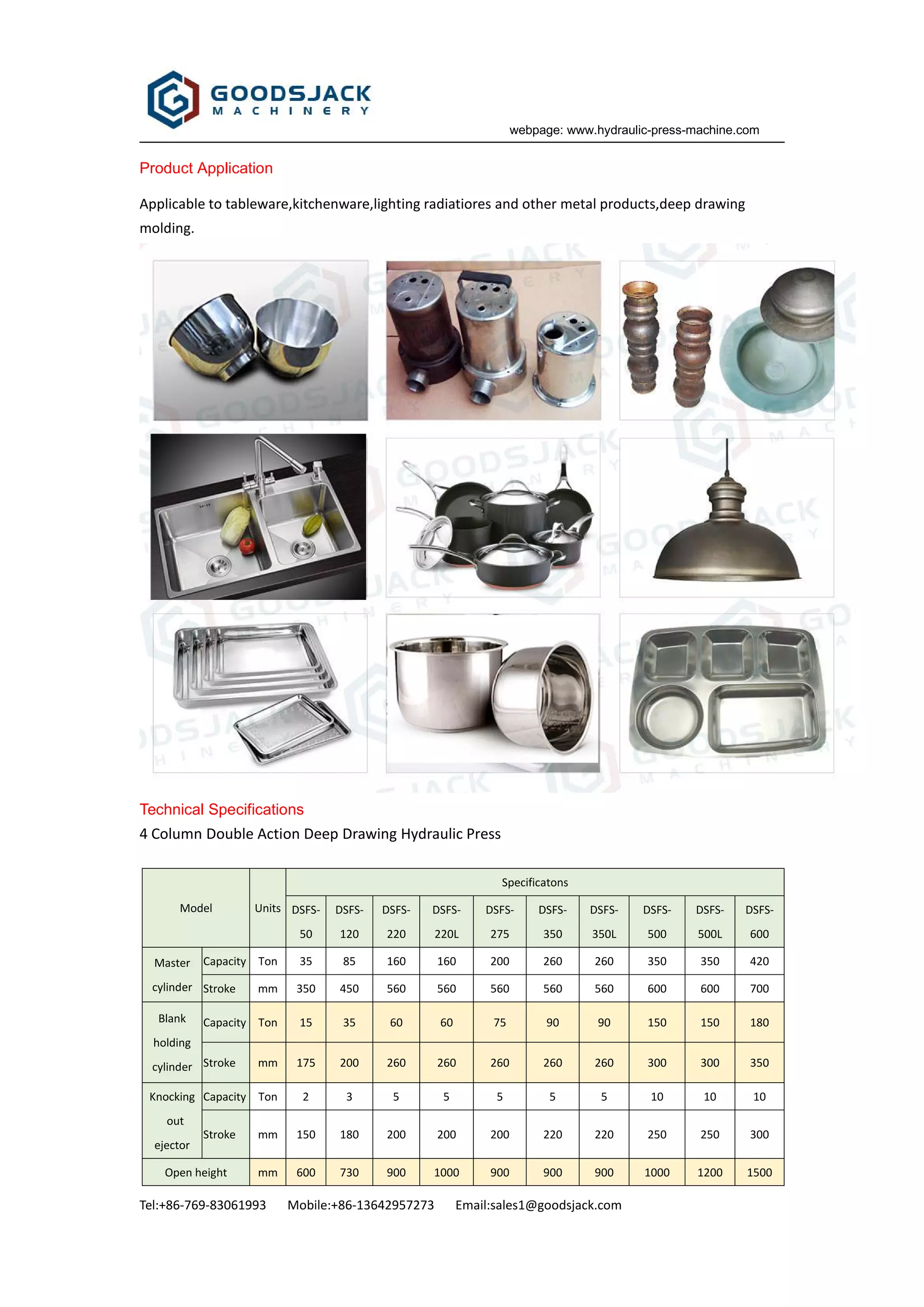 double action deep drawing hydraulic press | PDF