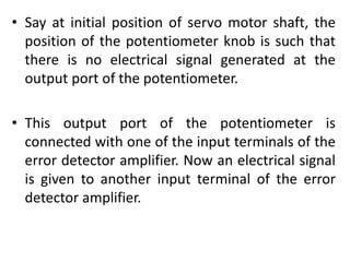 Servomechanism in Control systems engineering | PPTX