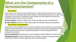 servomechanism on engineering, essential points | PPTX