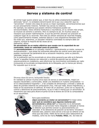Servos Y Sistema De Control | PDF
