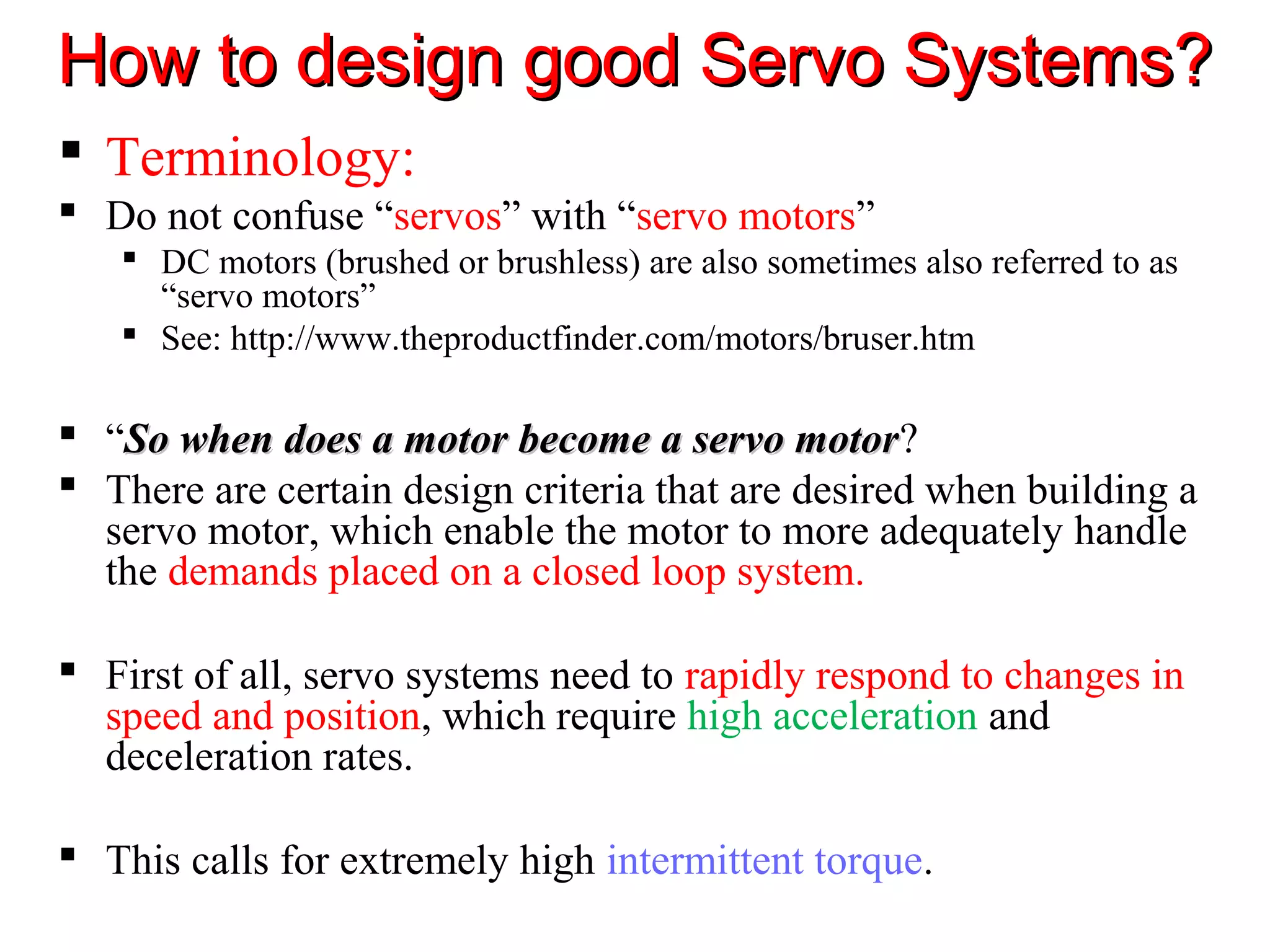 Servo systems, servomotors | PPT