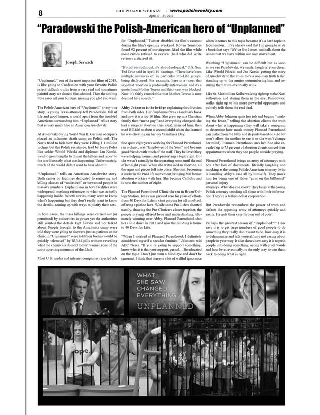 Serwach: Paradowski the Polish-American hero of Unplanned | PDF