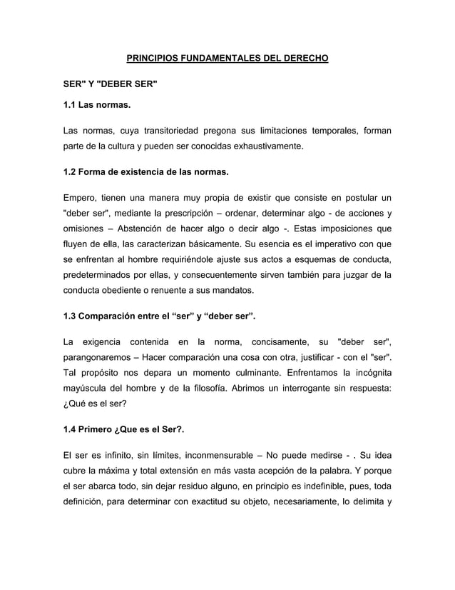 Ser y el deber ser | DOCX