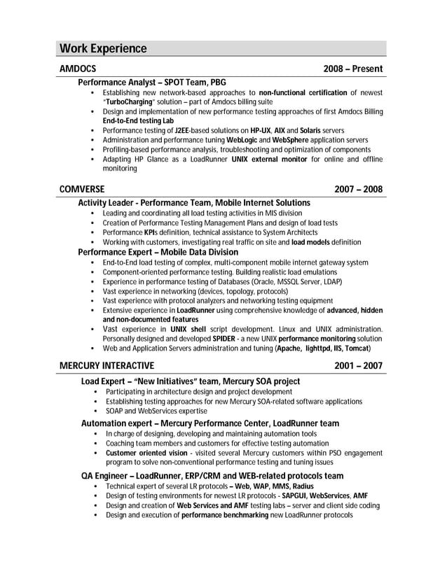 Sery Leon Cv Amdocs | PDF