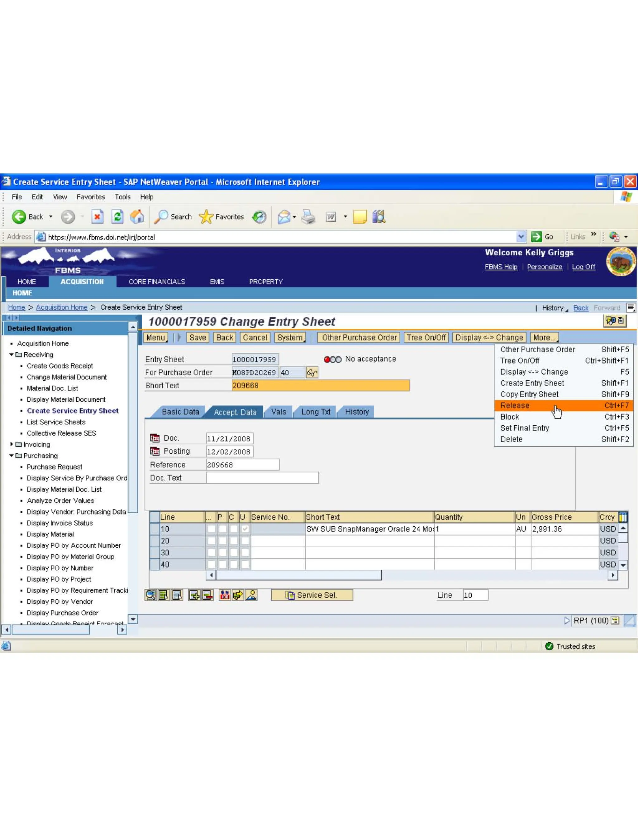 SERVICE ENTRY SHEET IN SAP MATERIAL MANAGEMENT.pdf