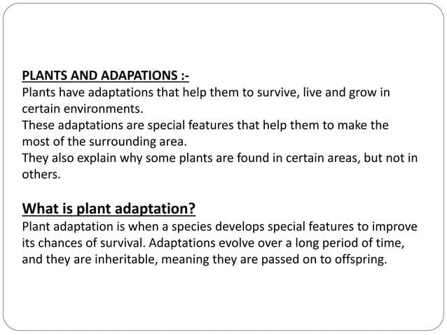 Plant adaptions in adverse soil water conditions | PPTX | Gardening ...