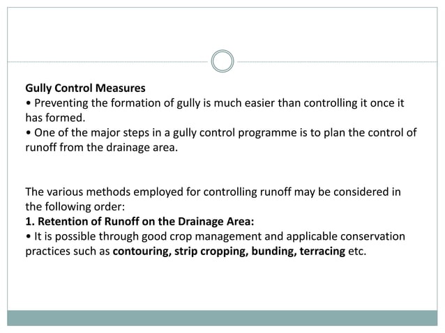 Management and control of gully erosion ppt | PPTX | Landscaping | Home ...