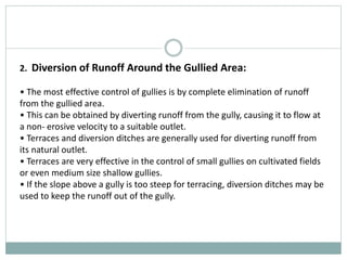 Management and control of gully erosion ppt | PPTX