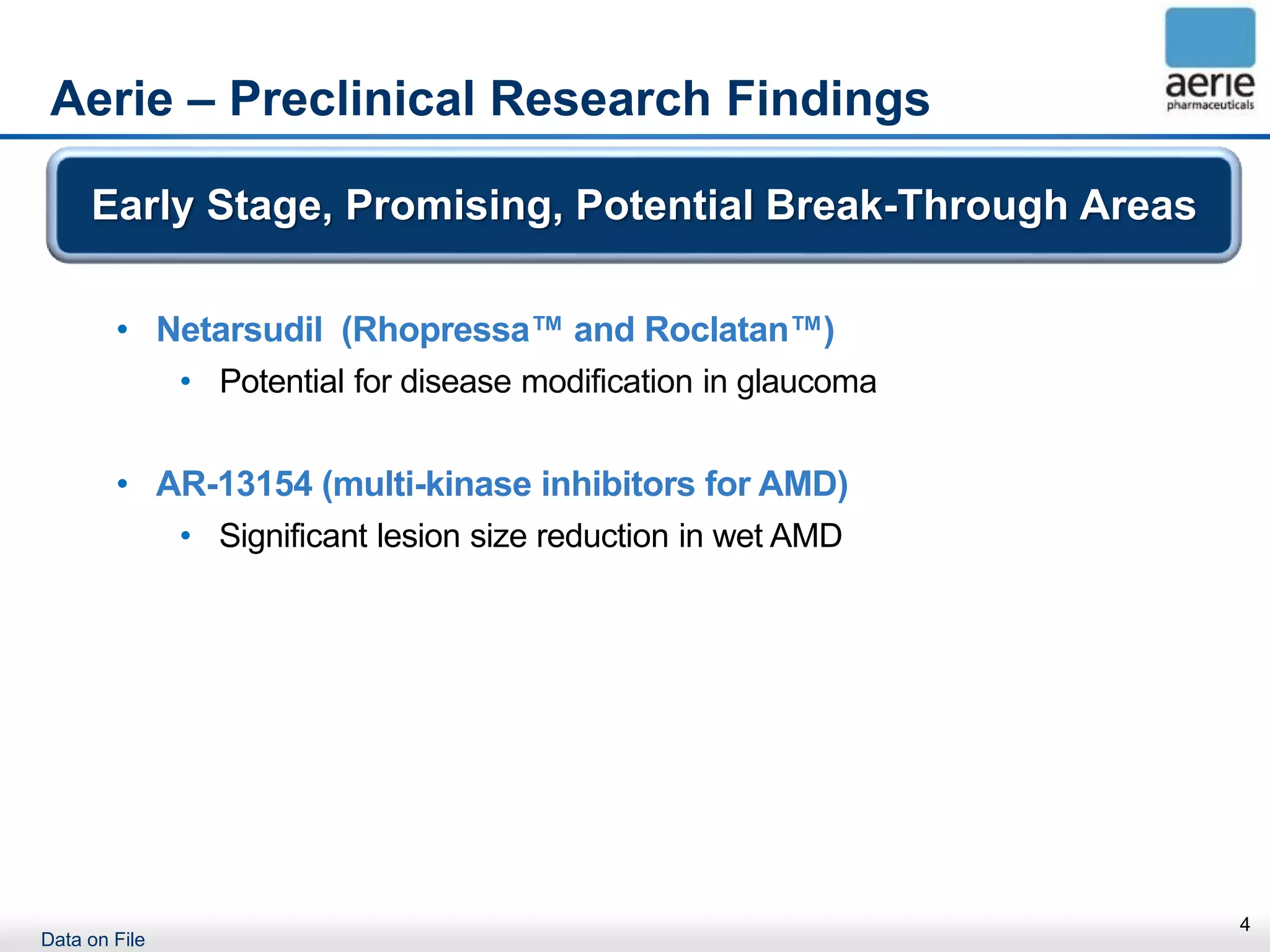 OPHTHALMOLOGY INNOVATION SHOWCASE - Aerie Pharmaceuticals | PPTX