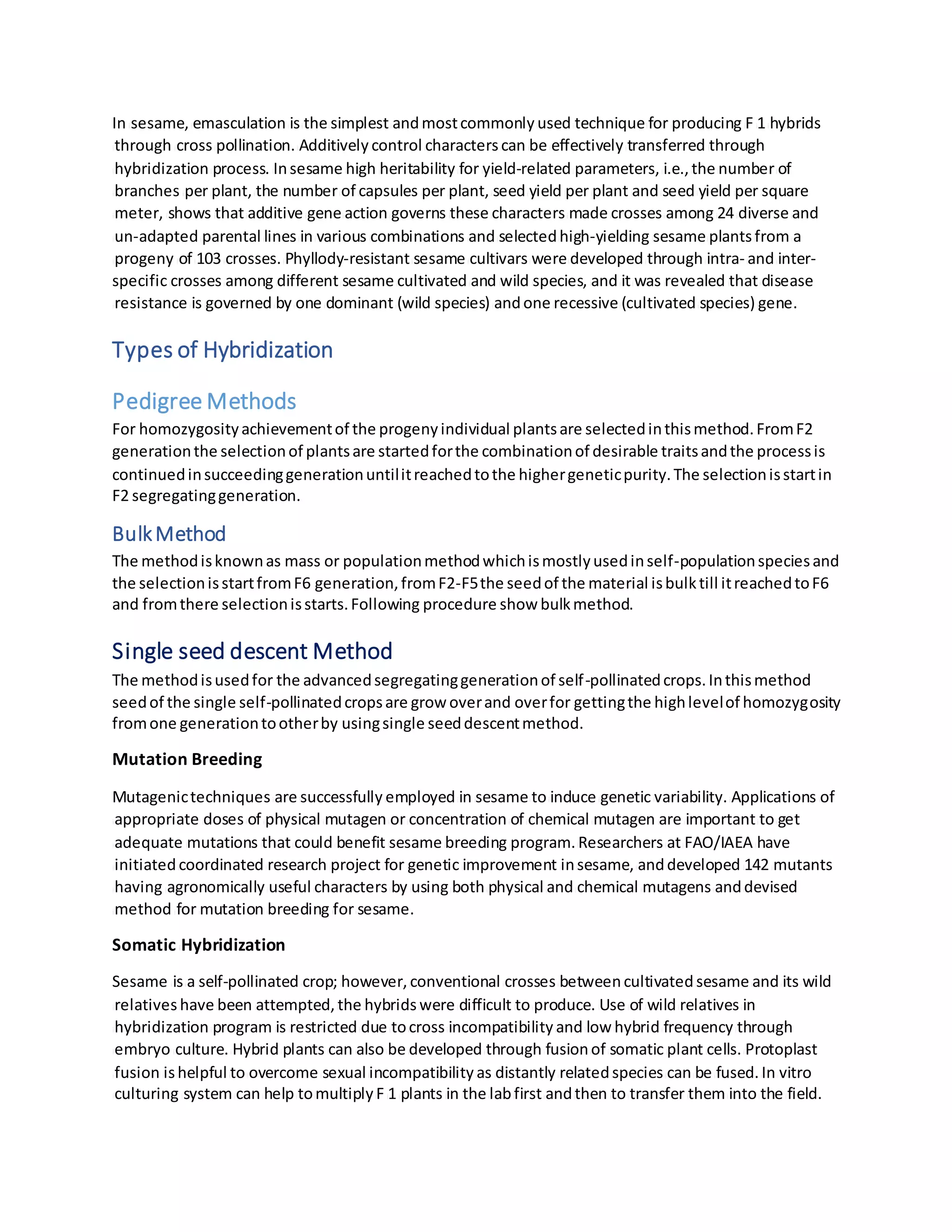 Sesame breeding | DOCX