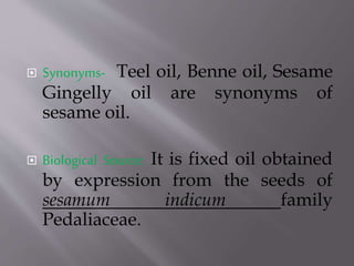 Sesame oil | PPTX