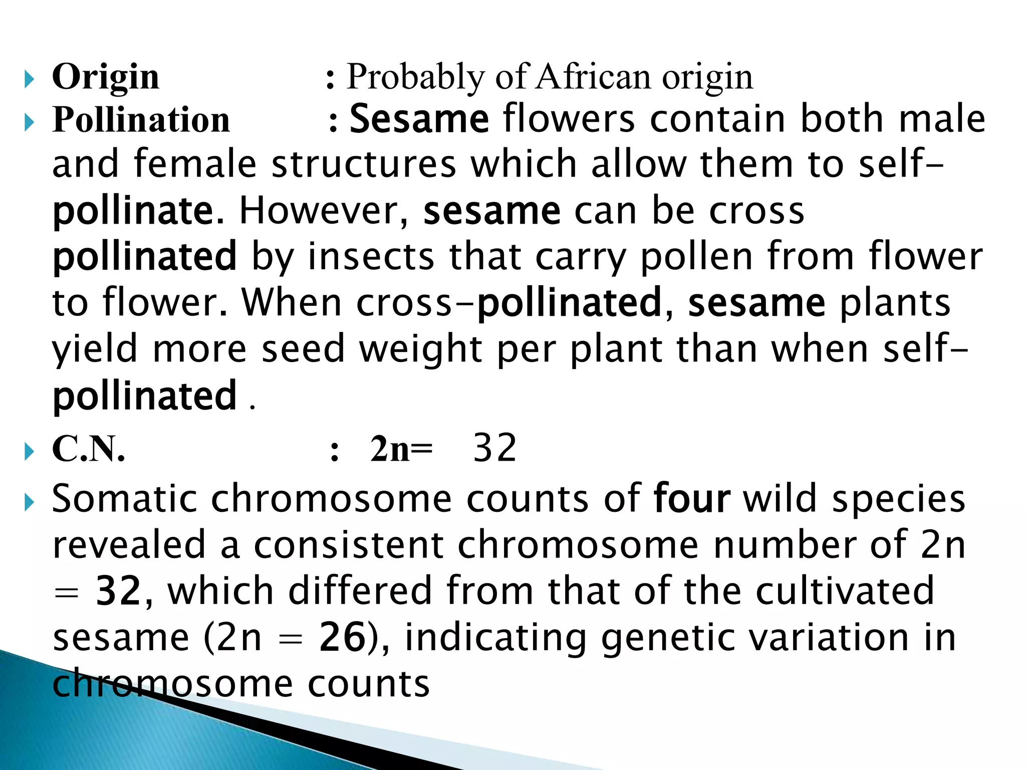 Sesame seed production by rishi | PPTX