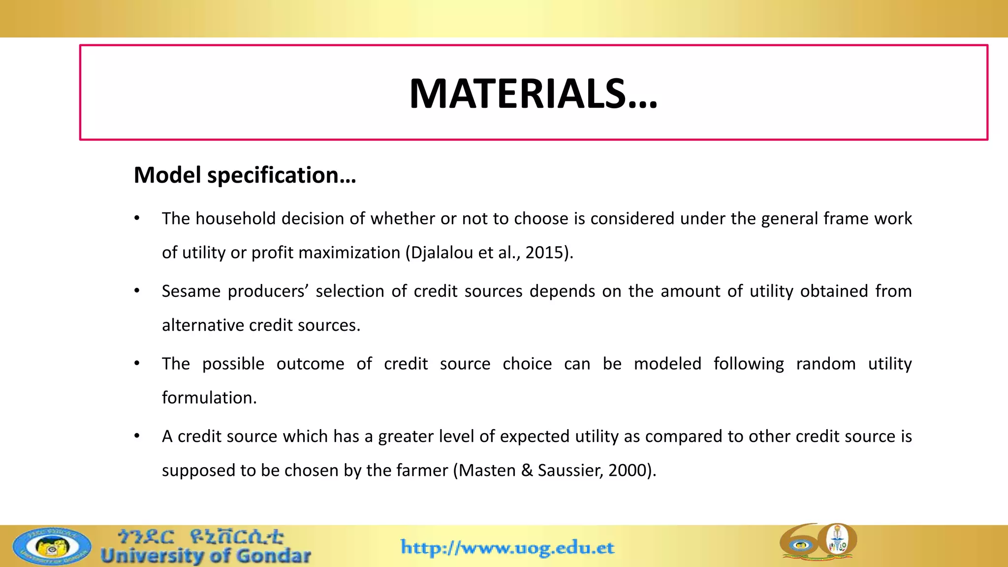 Sesame value chain finance instruments in northwestern amhara region ...