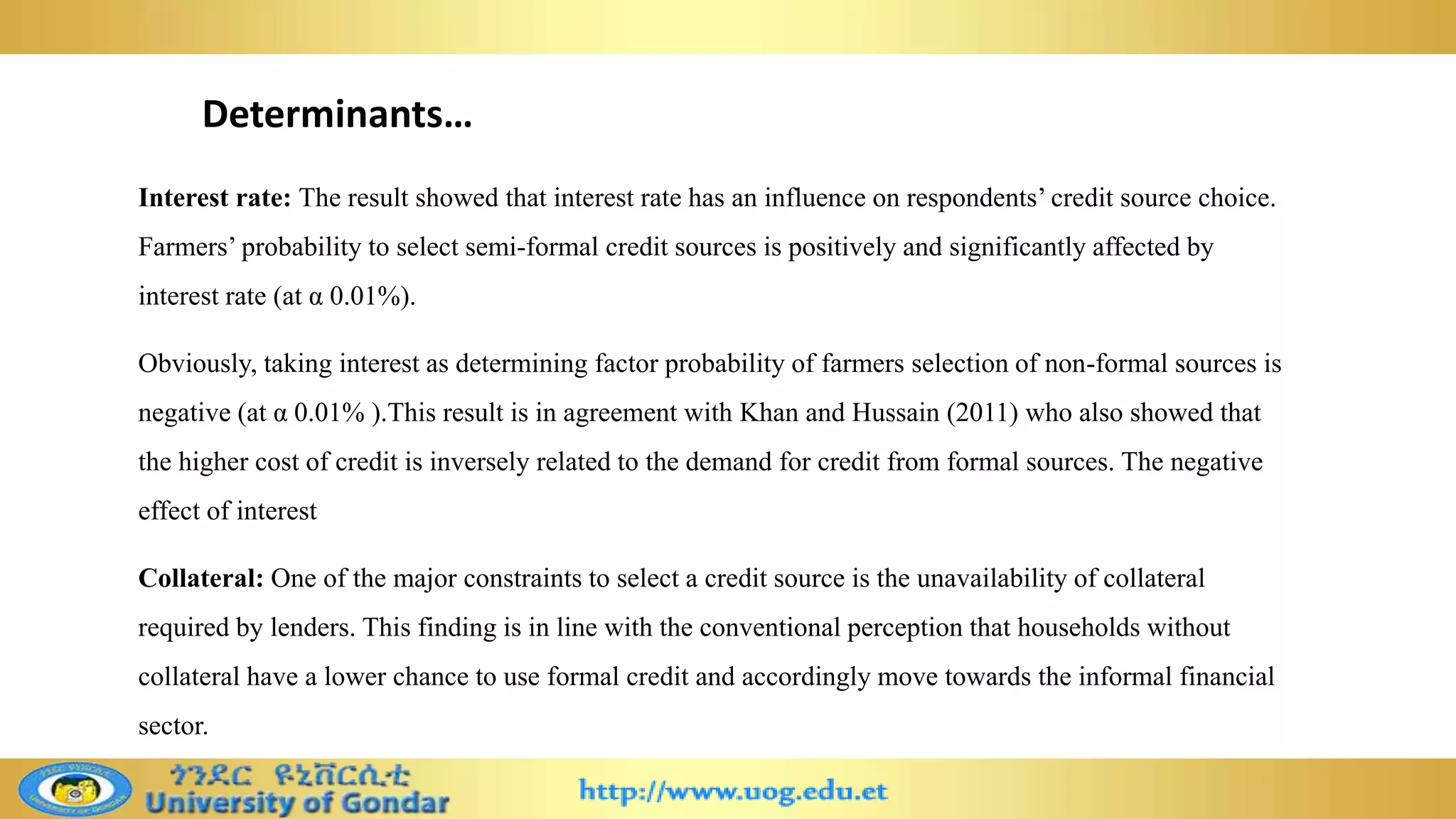 Sesame value chain finance instruments in northwestern amhara region ...