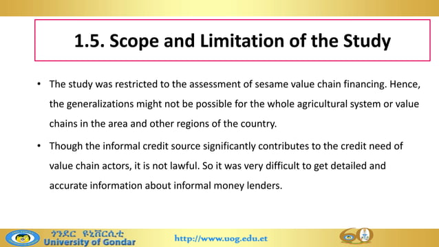 Sesame value chain finance instruments in northwestern amhara region ...