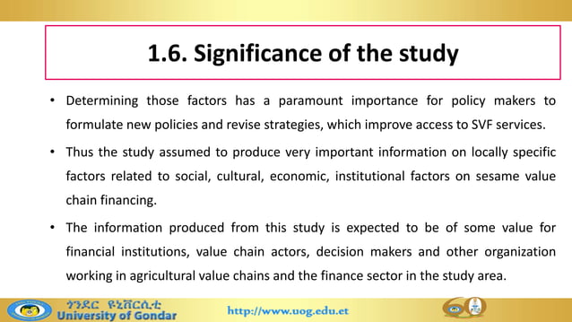 Sesame value chain finance instruments in northwestern amhara region ...
