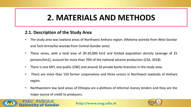 Sesame value chain finance instruments in northwestern amhara region ...