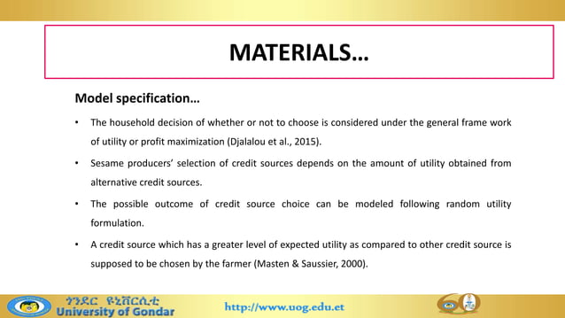 Sesame value chain finance instruments in northwestern amhara region ...
