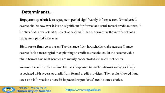 Sesame value chain finance instruments in northwestern amhara region ...