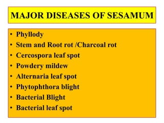 Sesamum diseases and management | PPTX