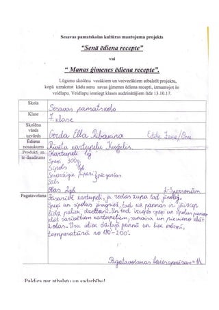 Sesavas pamatskolas receptes | PDF