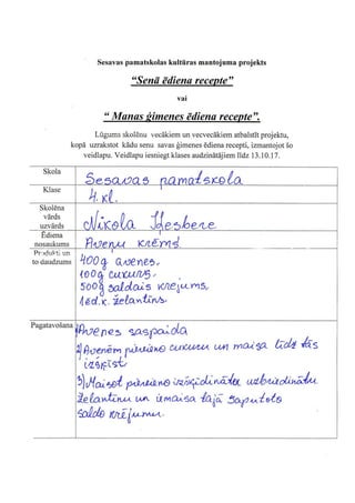 Sesavas pamatskolas receptes | PDF