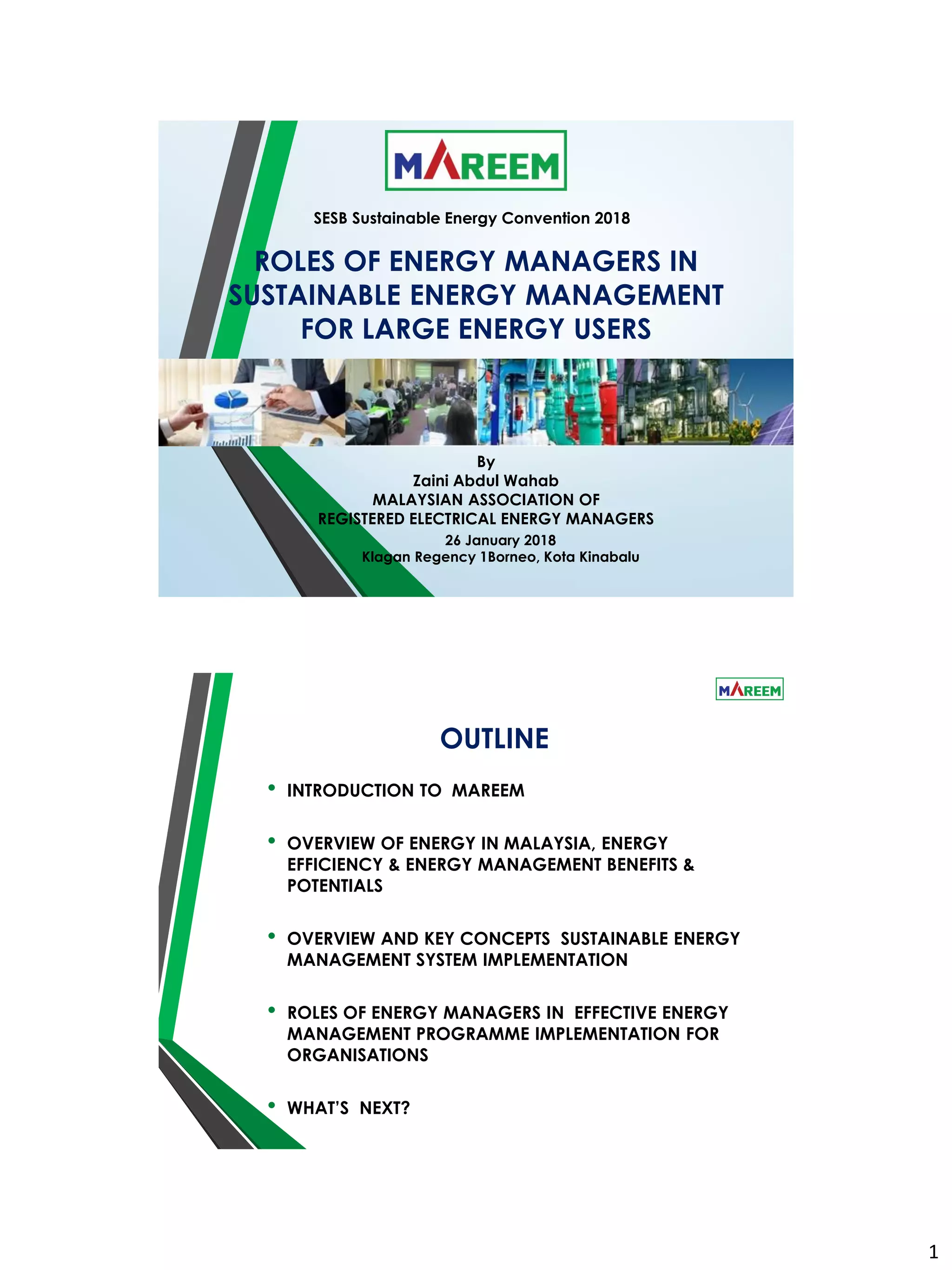 ROLES OF ENERGY MANAGERS IN SUSTAINABLE ENERGY MANAGEMENT ...