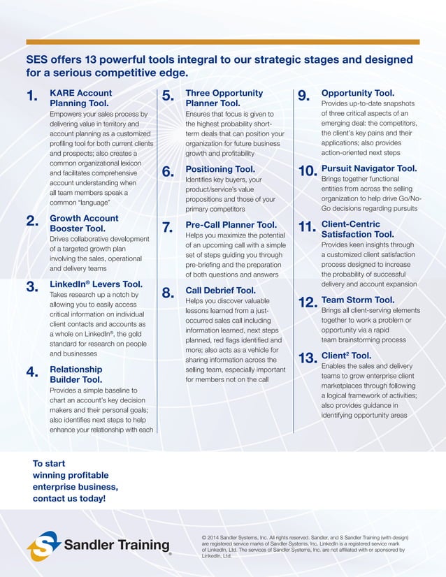 Sandler Enterprise Selling eBrochure - sga.sandler.com