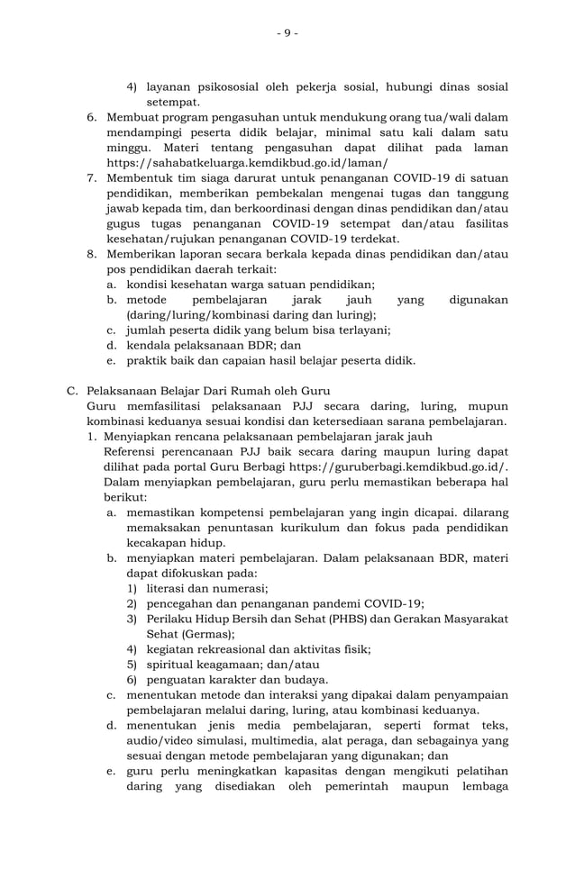 Se sesjen nomor 15 tahun 2020 ttg panduan bdr | PDF