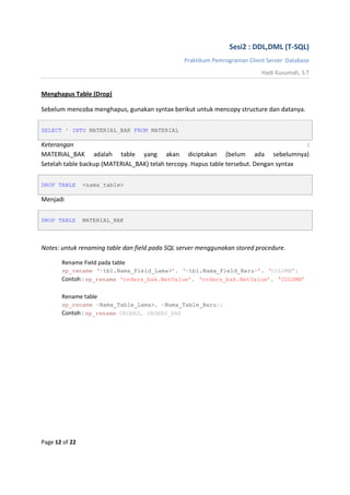 DDL dan DML | PDF