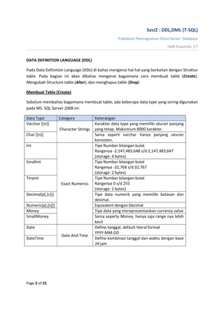 DDL dan DML | PDF
