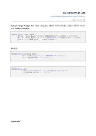 DDL dan DML | PDF
