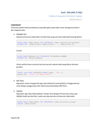 DDL dan DML | PDF