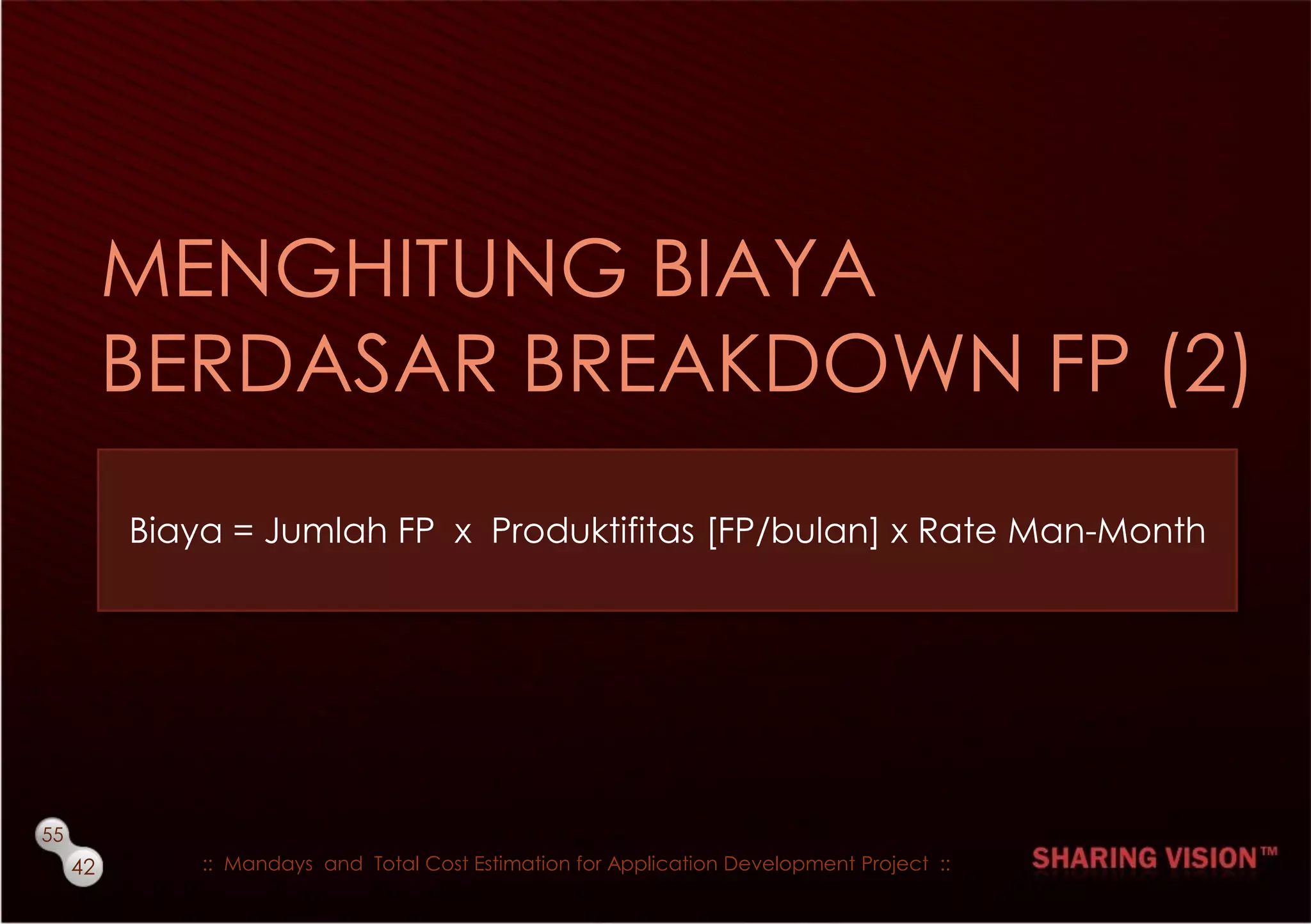 Mandays Dan Total Cost Estimation For Application Development Project | PDF