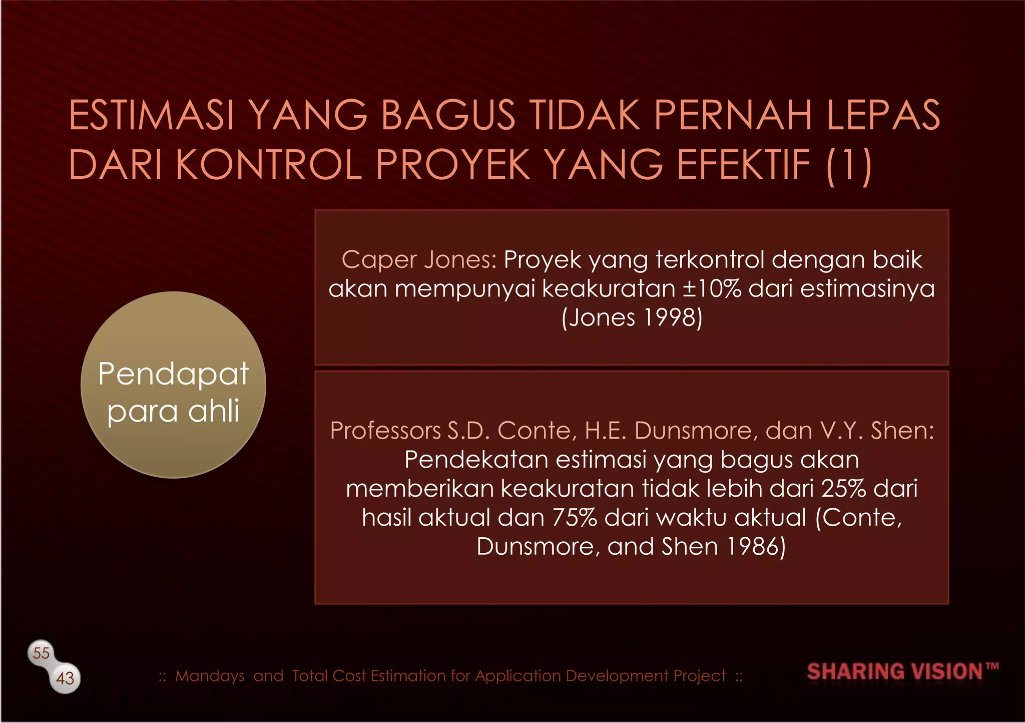 Mandays Dan Total Cost Estimation For Application Development Project | PDF