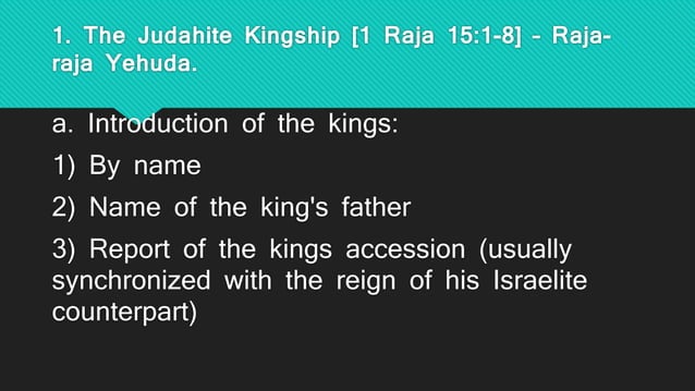 Sesi 10. Kitab Raja-Raja dan figur Salomo dan proyek mercusuar kerajaan ...