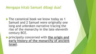 Sesi 10 pengantar kitab samuel | PPT