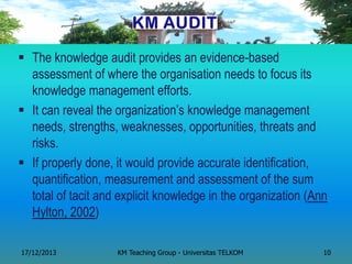 Knowledge Management Audit | PPT