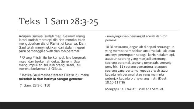 Sesi 13 teks dari kitab samuel dengan metode naratif dan historis ...