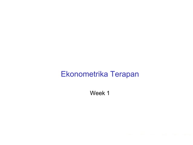 Sesi 1 Introduction Econometrics Pdf