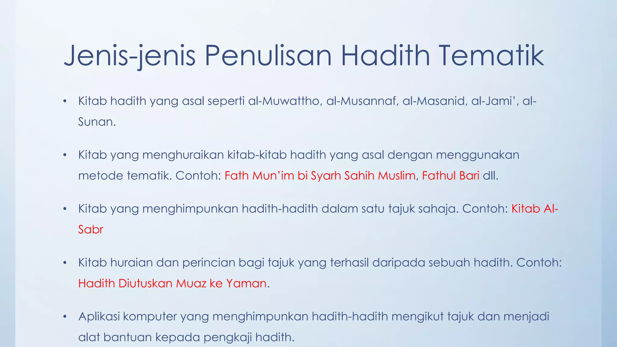 SESI 1 METODOLOGI HADIS TEMATIK | PDF