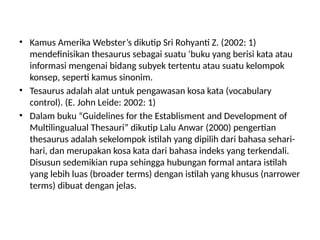 Power Point Sesi pertama Mata Kuliah TESAURUS.ppt