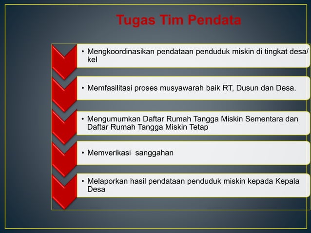 Alur Tahapan dan Tata Cara Pendataan Penduduk Miskin Partisipatif | PPT