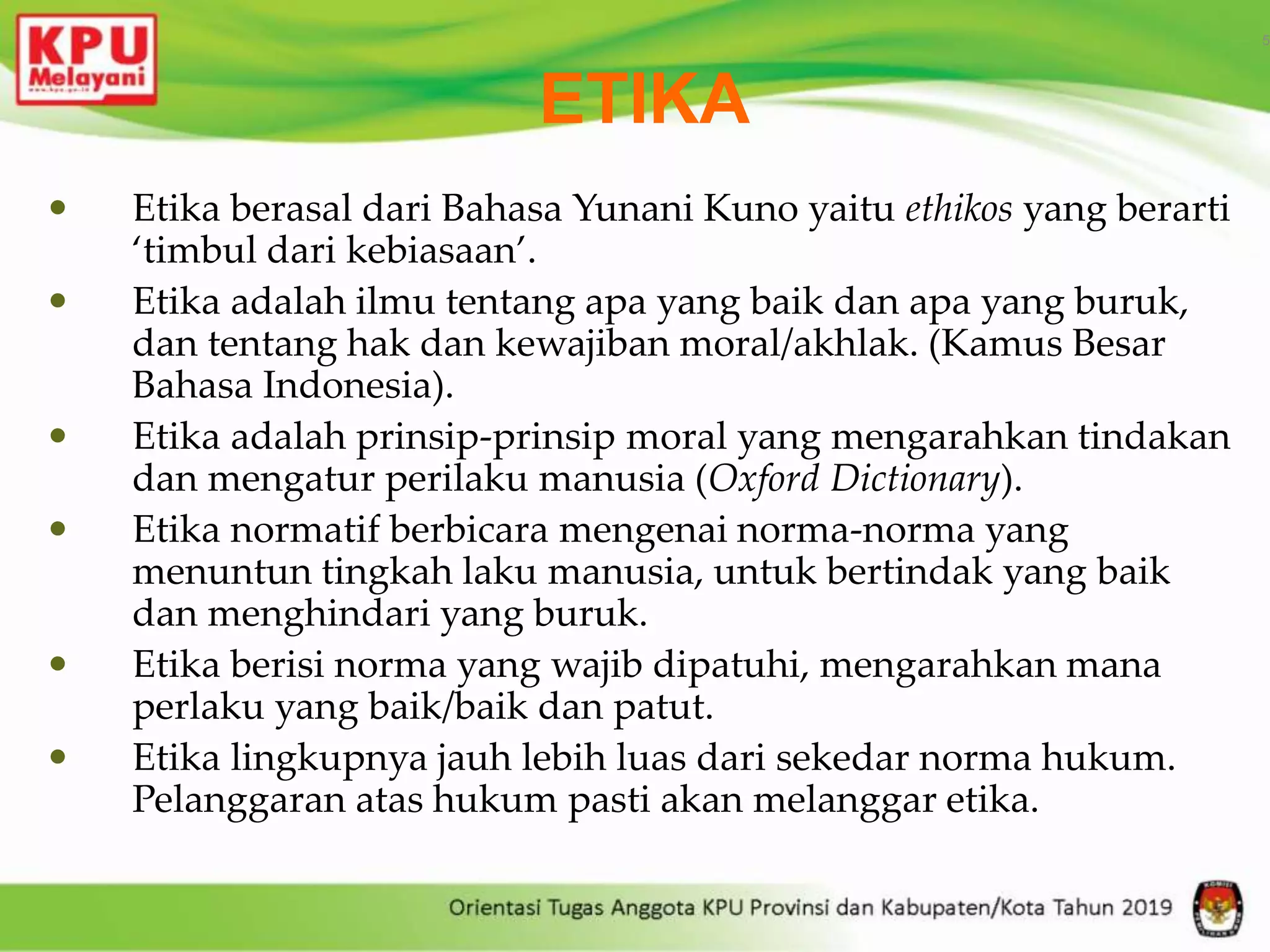 Sesi 2 etika penyelenggara pemilu | PPT