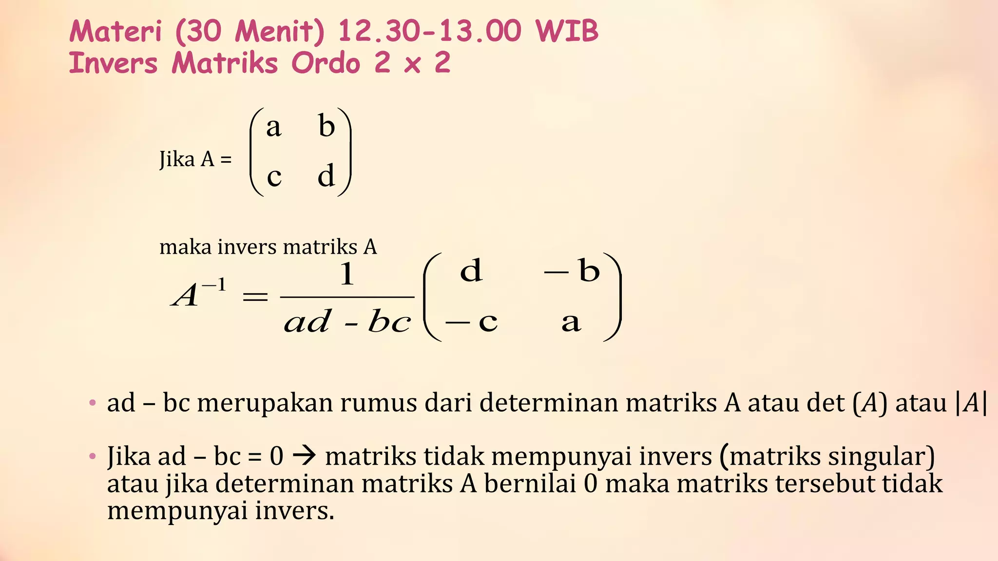 Sesi 2 invers matriks | PPT