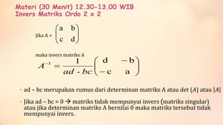 Sesi 2 invers matriks | PDF