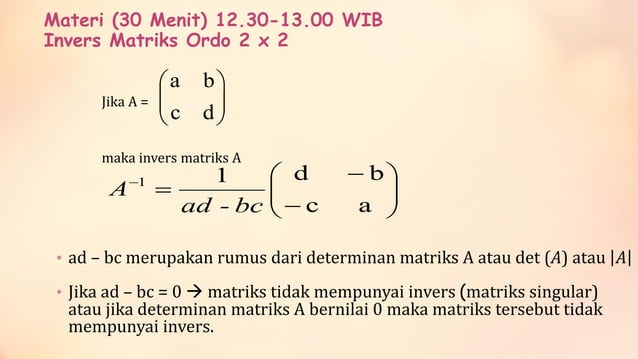 Sesi 2 invers matriks | PPT