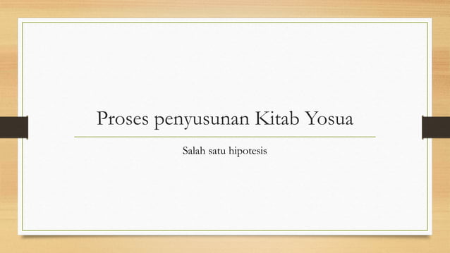 Sesi 4. Kitab Yosua dan kisah penaklukan dan pendudukan Tanah.pdf | Christianity | Religion ...